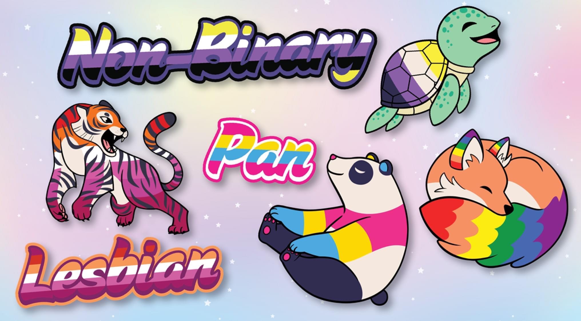 New CUTE ANIMAL Enamel Pins Kickstarter Features Adorable LGBTQIA+ Art ...